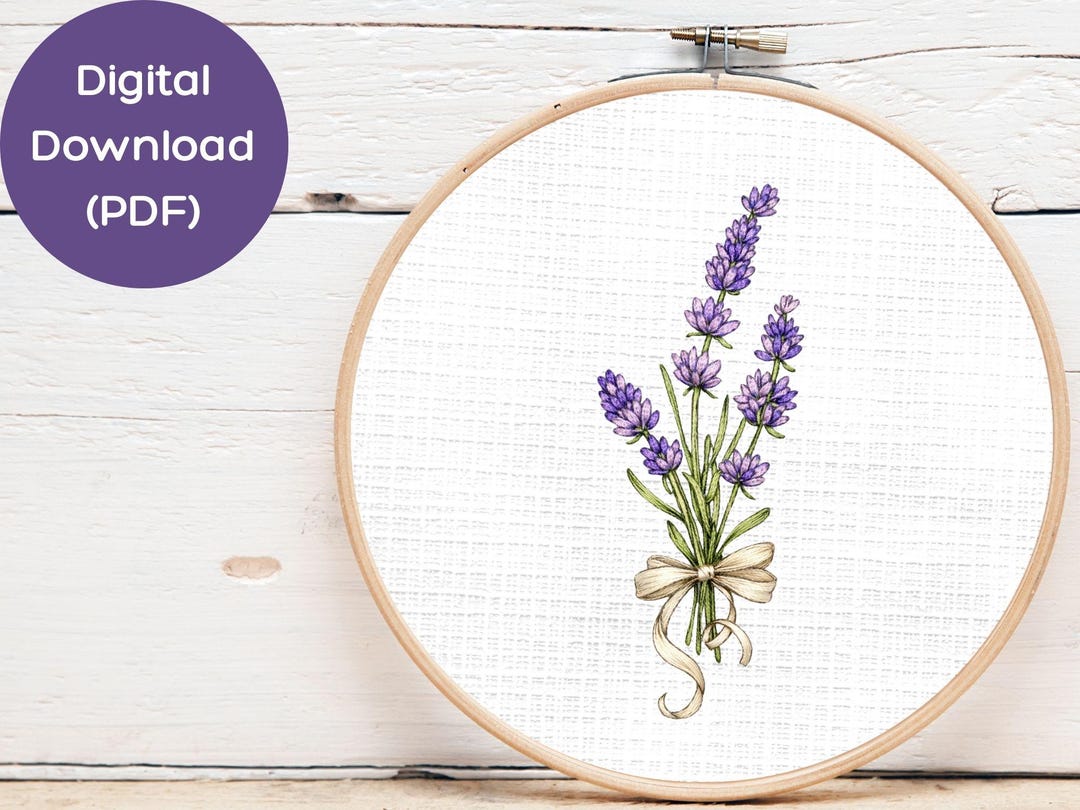 Lavender Sprigs – Hand Embroidery Pattern (digital Download) Lavandula ...