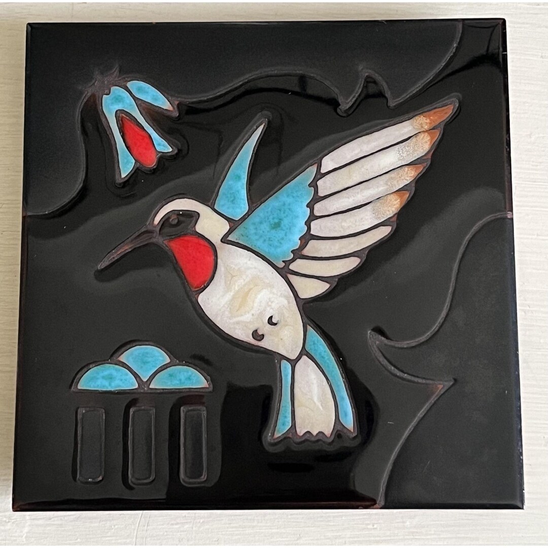 Cleo Teissedre Ceramic Art Tile Trivet Hummingbird Bird Southwest ...