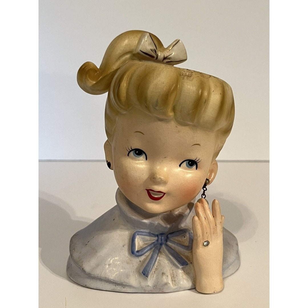 Vintage 1950s Napcoware Lady Head Vase Young Girl Blonde READ - Etsy