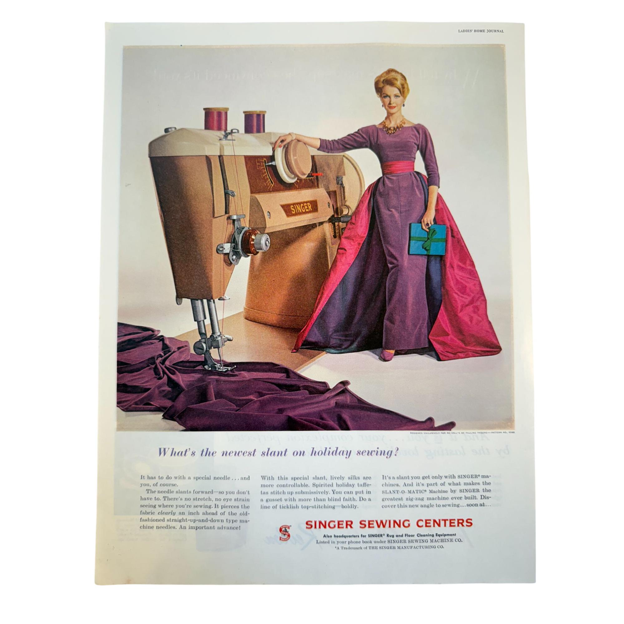 Vintage 1960 Revlon Touch and Glow Makeup Singer Sewing Advertisement ...