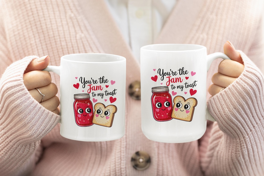 You're the Jam to My Toast Mug Set, Cute Couple Mug Set, Valentine's ...