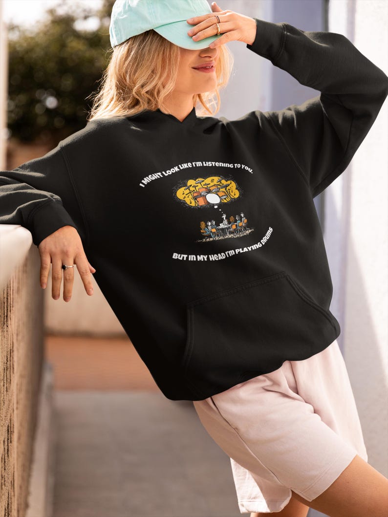 Funny Drum Hoodie, Drummer Gift, Music Lover Sweatshirt, Drumming ...