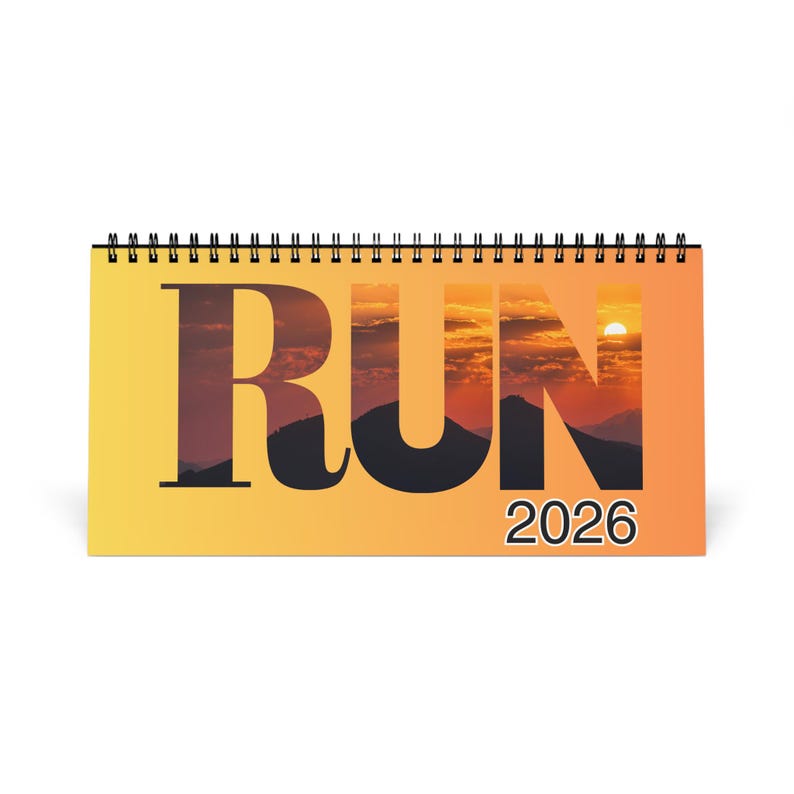 RUN 2026 Desktop Calendar | Running Motivational Sunrise Themes - Etsy ...