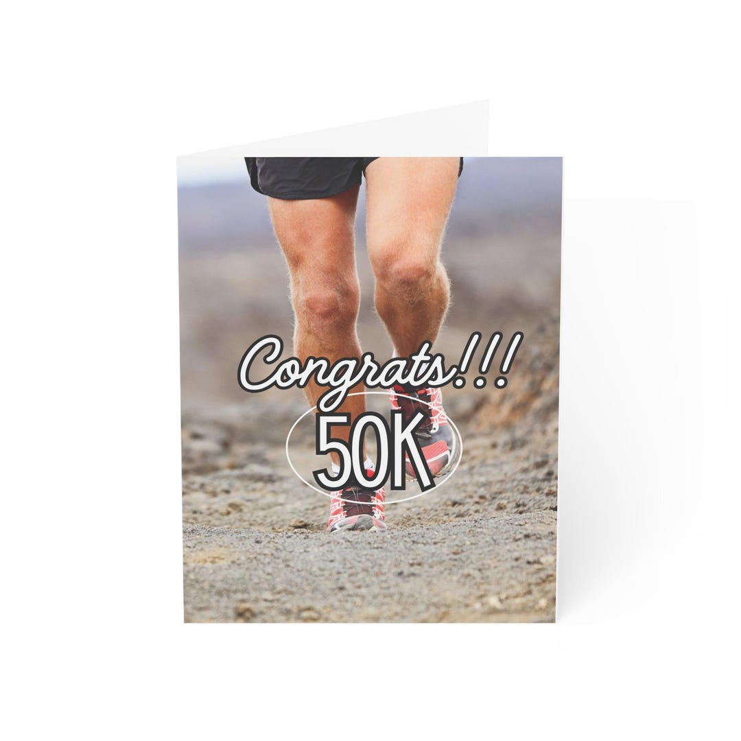 Congrats 50K Running Race Card | Greeting Card - Etsy