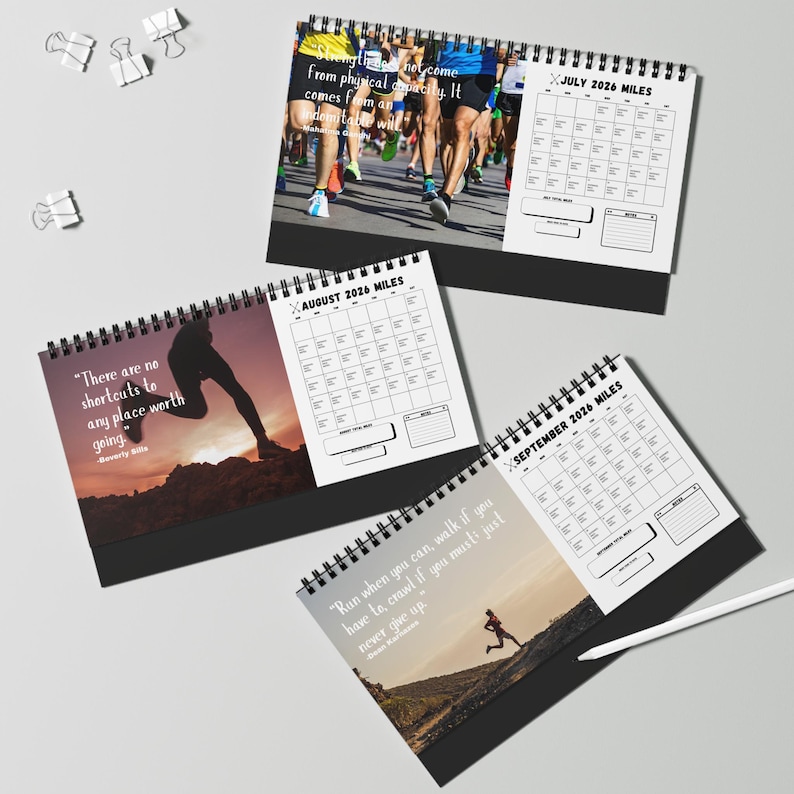 RUN 2026 Desktop Calendar | Running Motivational Sunrise Themes - Etsy