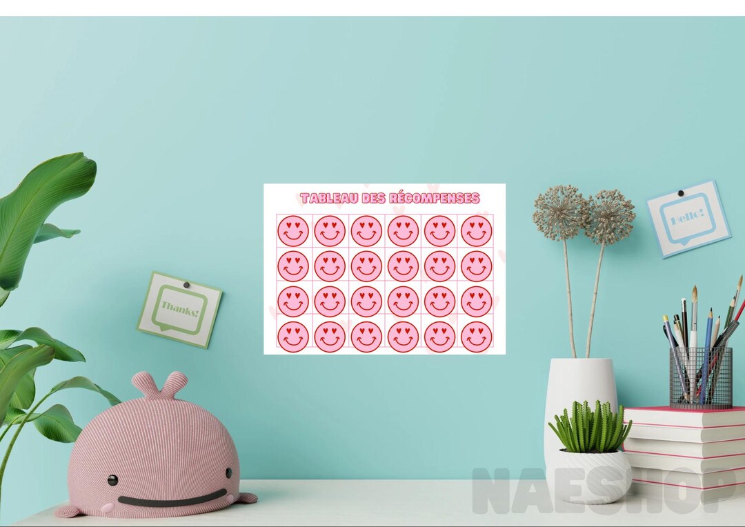 Printable Kids Reward Chart – Cut & Stick Smiley – Behavior Management ...