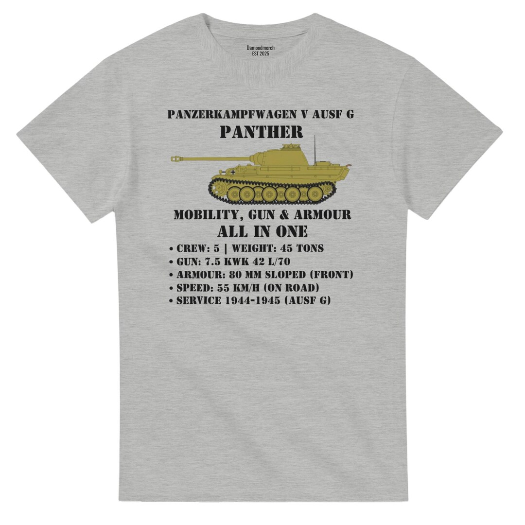 Panzerkampfwagen V Panther (ausf. G) | WW2 German Tank Meme Shirt ...