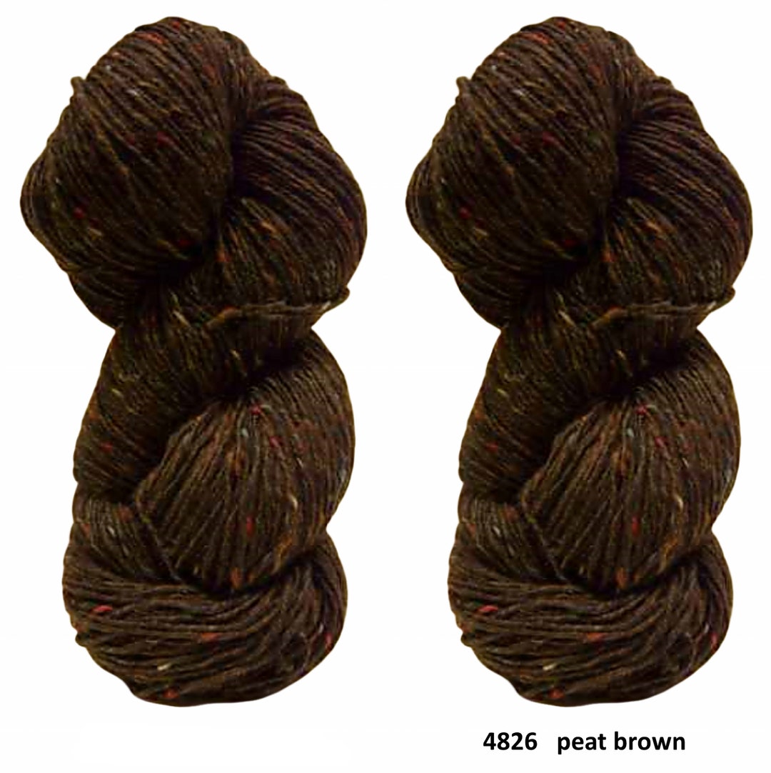 200g Aran Tweed Yarn Irish Donegal Kilcarra 100% Wool (peat Brown 4826 ...