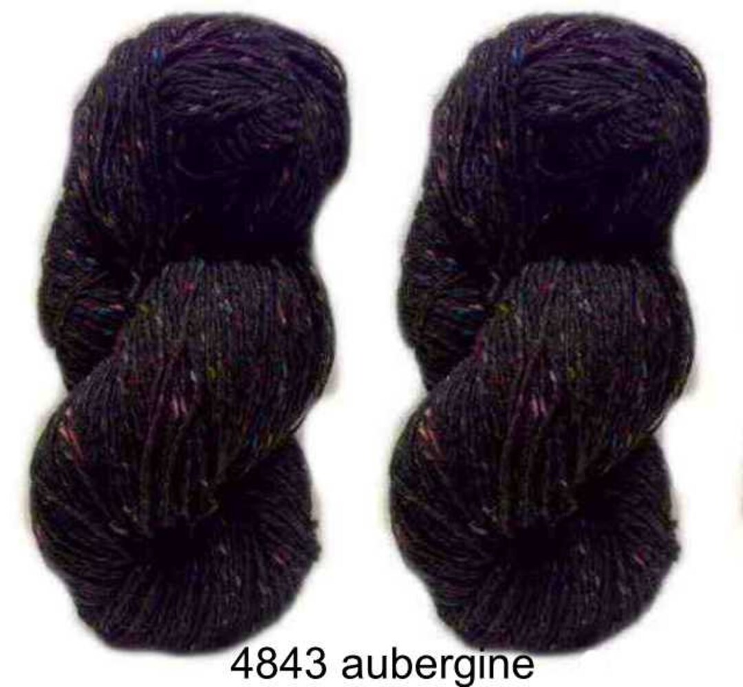 200g Aran Tweed Yarn Irish Donegal Kilcarra 100% Wool (aubergine 4843 ...