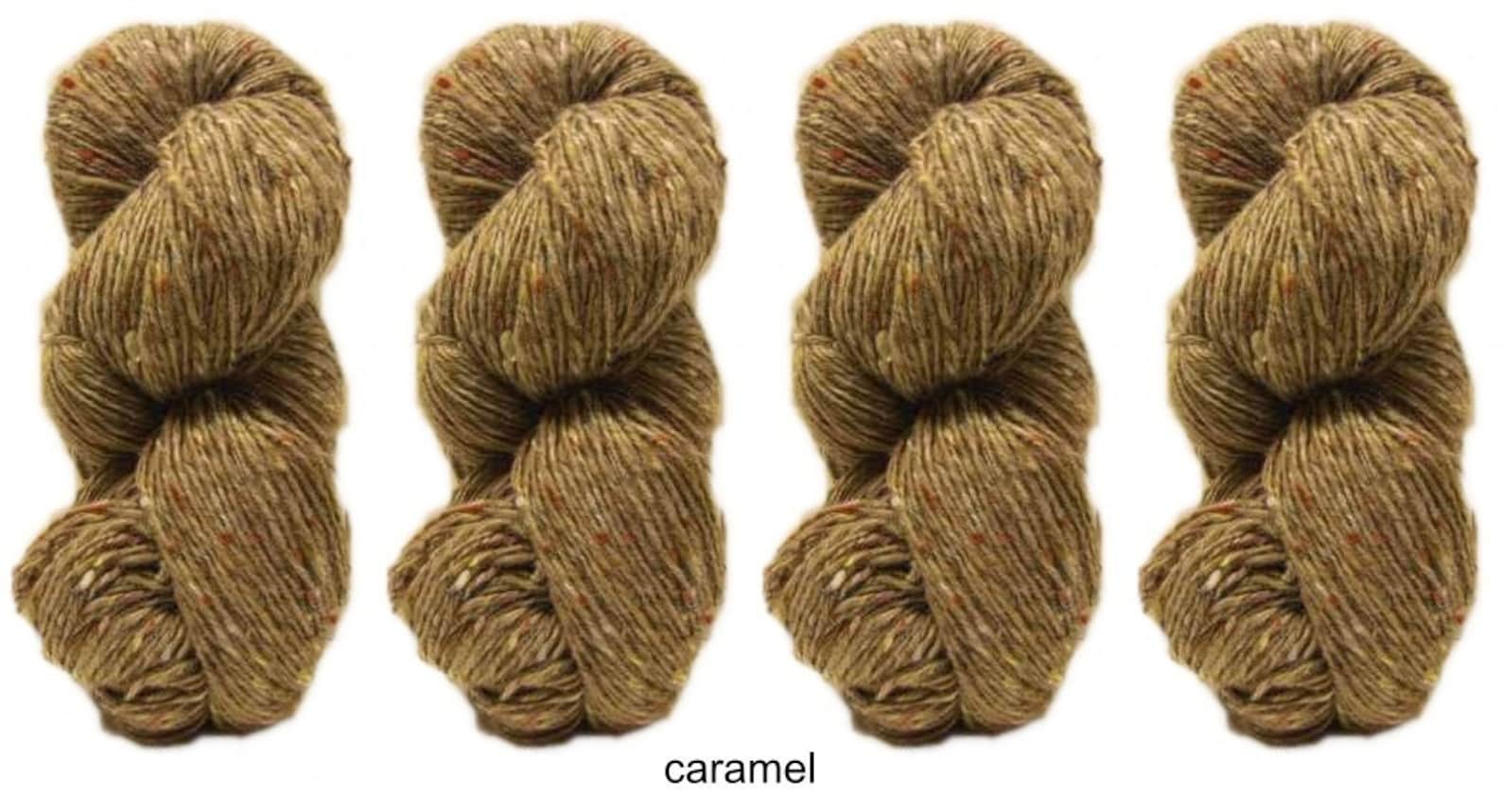 100g Aran Tweed Yarn Irish Donegal Kilcarra 100% Wool caramel | Etsy