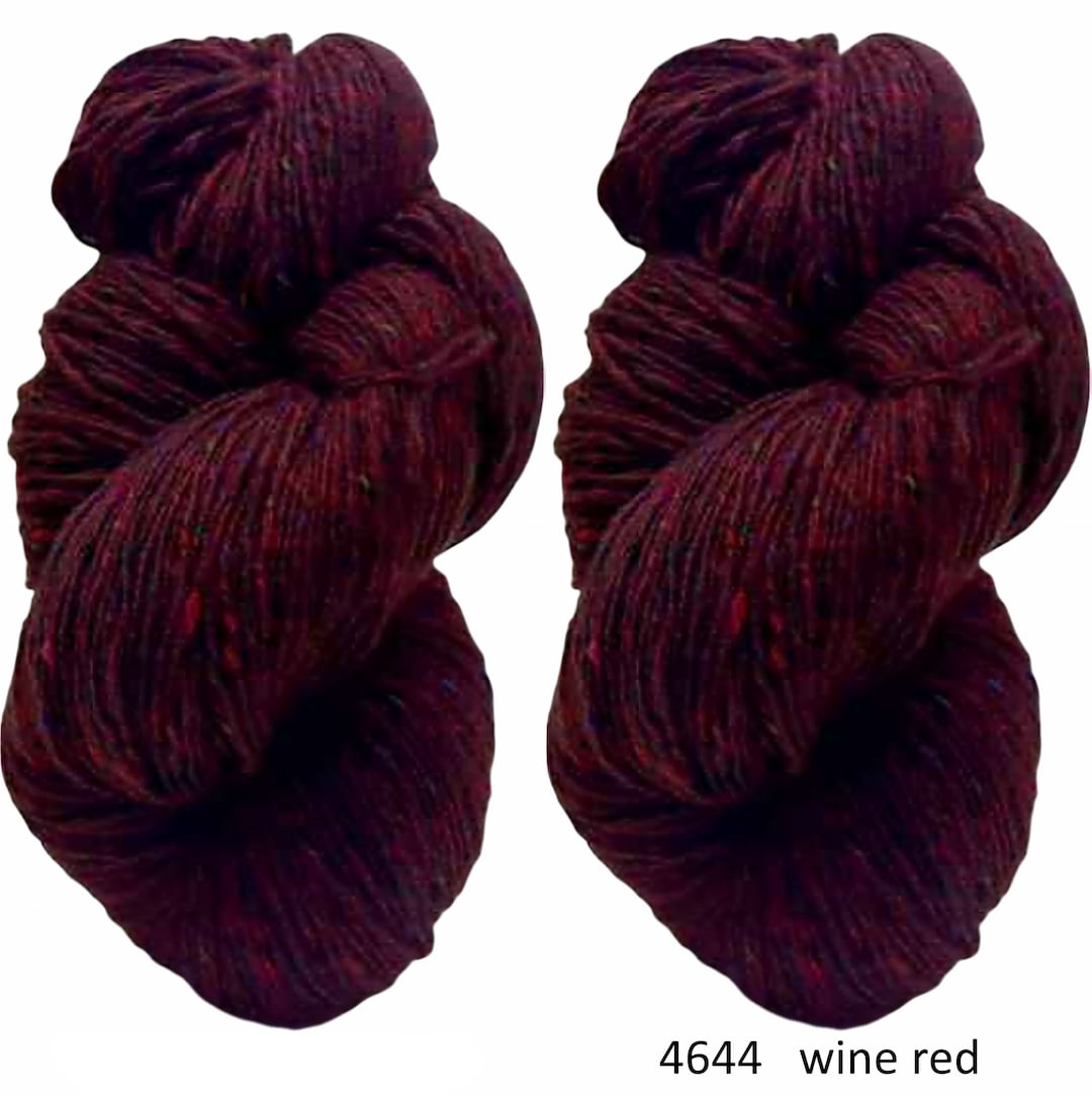 200g Aran Tweed Yarn Irish Donegal Kilcarra 100% Wool (wine Red 4644 ...