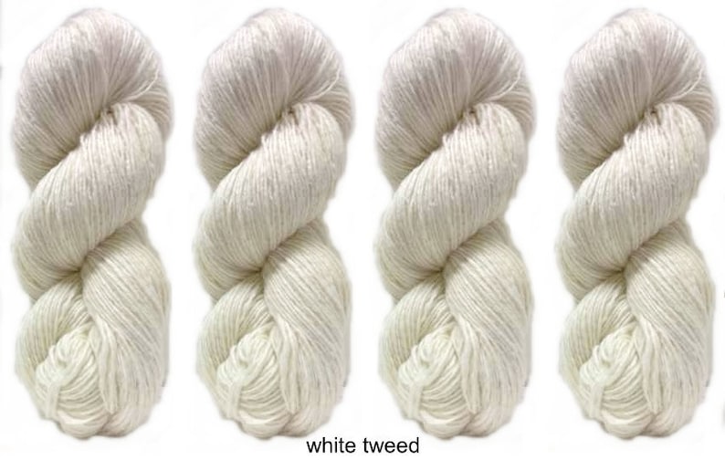 100g Aran Tweed Yarn Irish Donegal Kilcarra 100% Wool (white Tweed 1443 ...