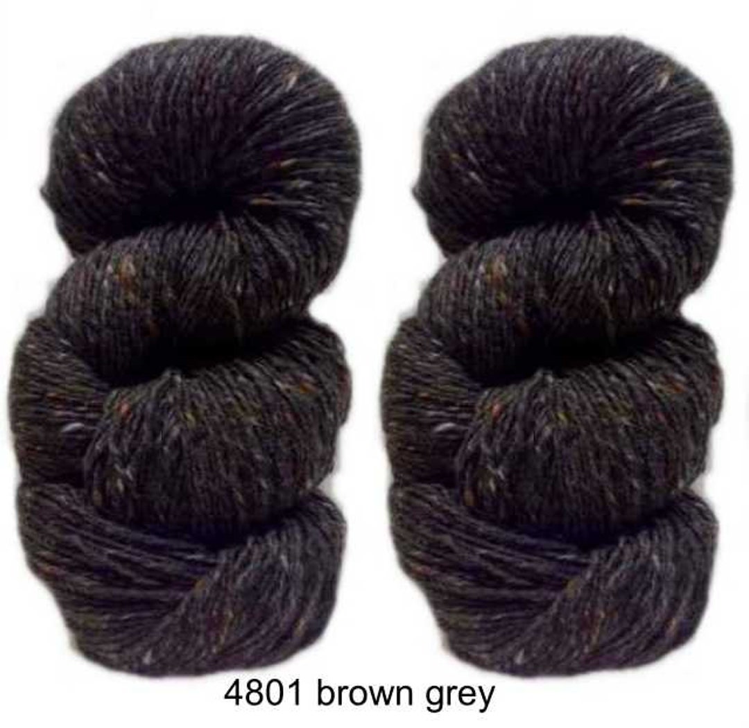 200g Aran Tweed Yarn Irish Donegal Kilcarra 100% Wool (brown Grey 4801 ...