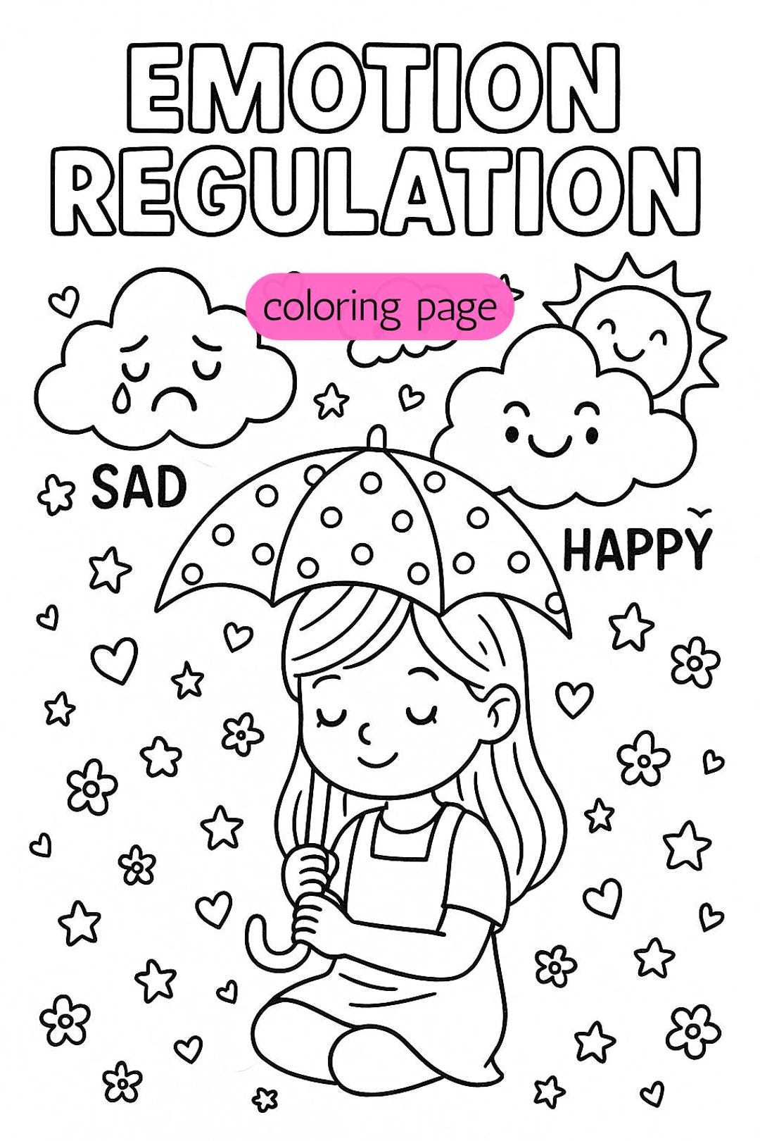 Emotion Regulation Coloring Page - Etsy