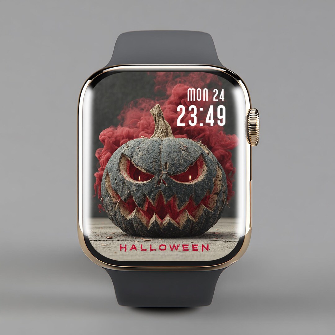 Scary Pumpkin Halloween Apple Watch Wallpaper – Creepy Jack O’lantern ...