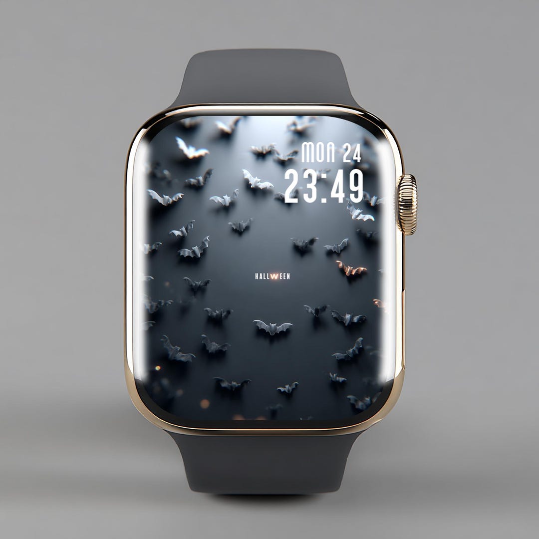 Halloween Bat Watch Face | Dark Minimal Apple Watch Wallpaper - Etsy