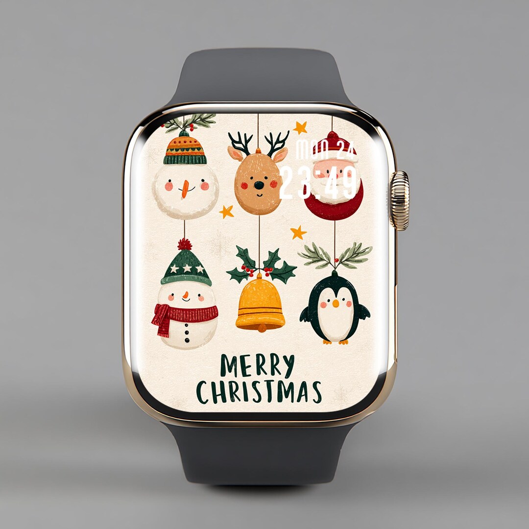 Christmas Cartoon Watch Face: Festive Holiday Smartwatch Art - Etsy