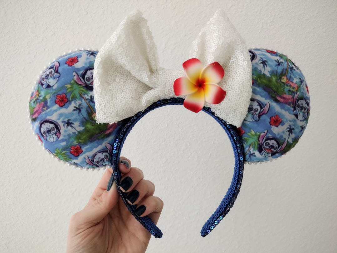 Lilo and Stitch Minnie Mouse Ears Headband, Nighttime Surprise Ears ...
