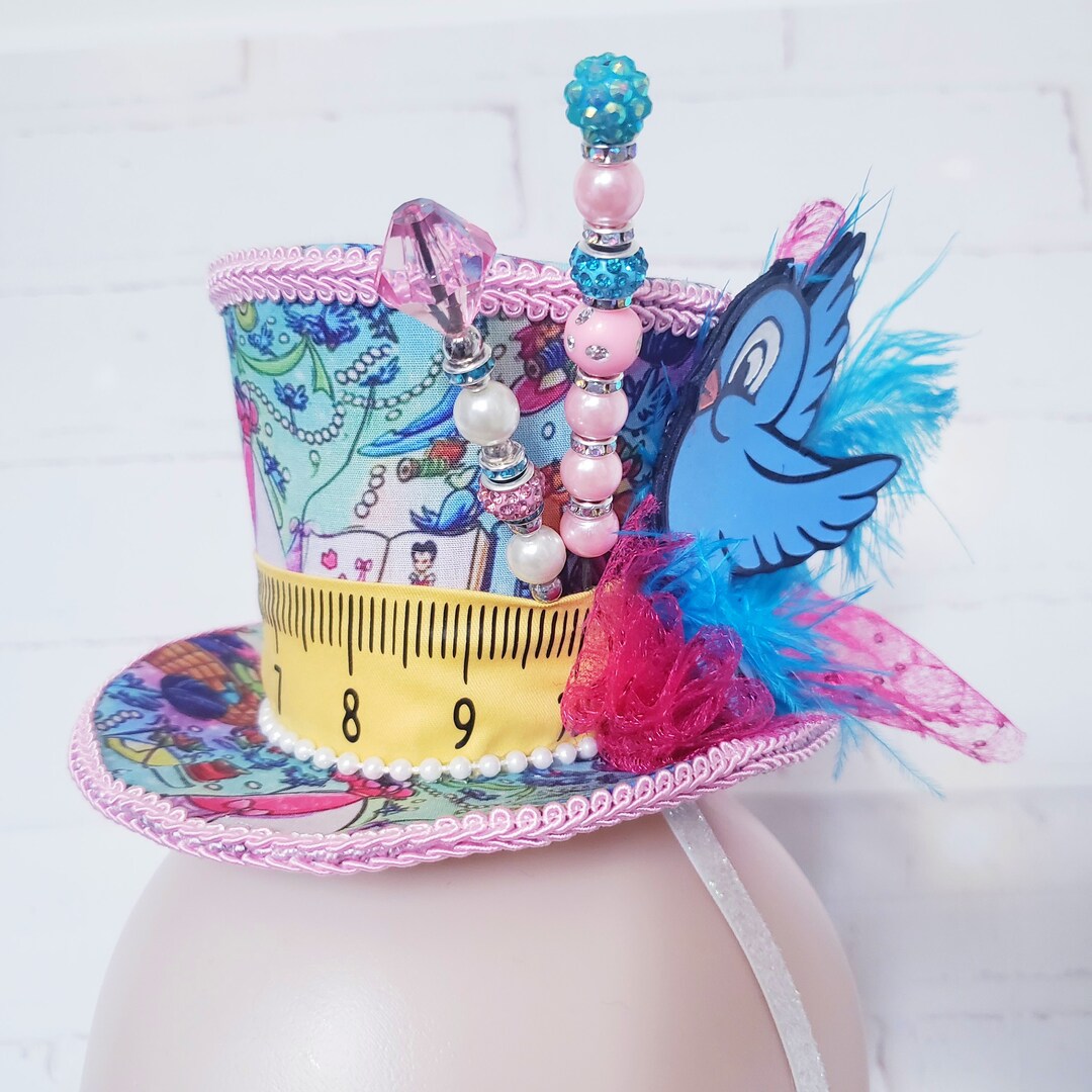 Cinderella Mini Top Hat, Princess Hat, Cinderella Pink Dress, Birthday ...