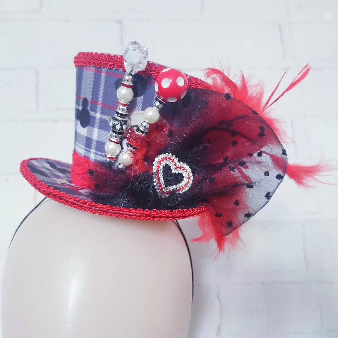 Mickey & Minnie Mouse Mini Top Hat, Plaid Hat, Classic Disney, Birthday ...
