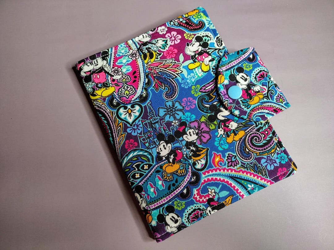 Mickey and Minnie Pin Book, Paisley Print Disney Pin Holder, Mini Book ...