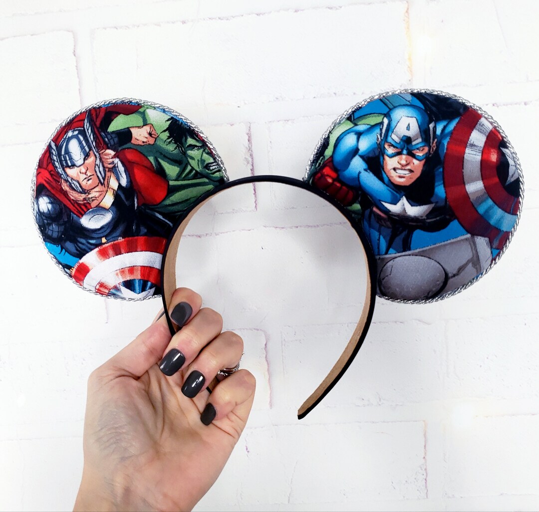 Men's Mickey Mouse Ears, Marvel Ears, Superhero Ears W/ No Bow, Ready ...