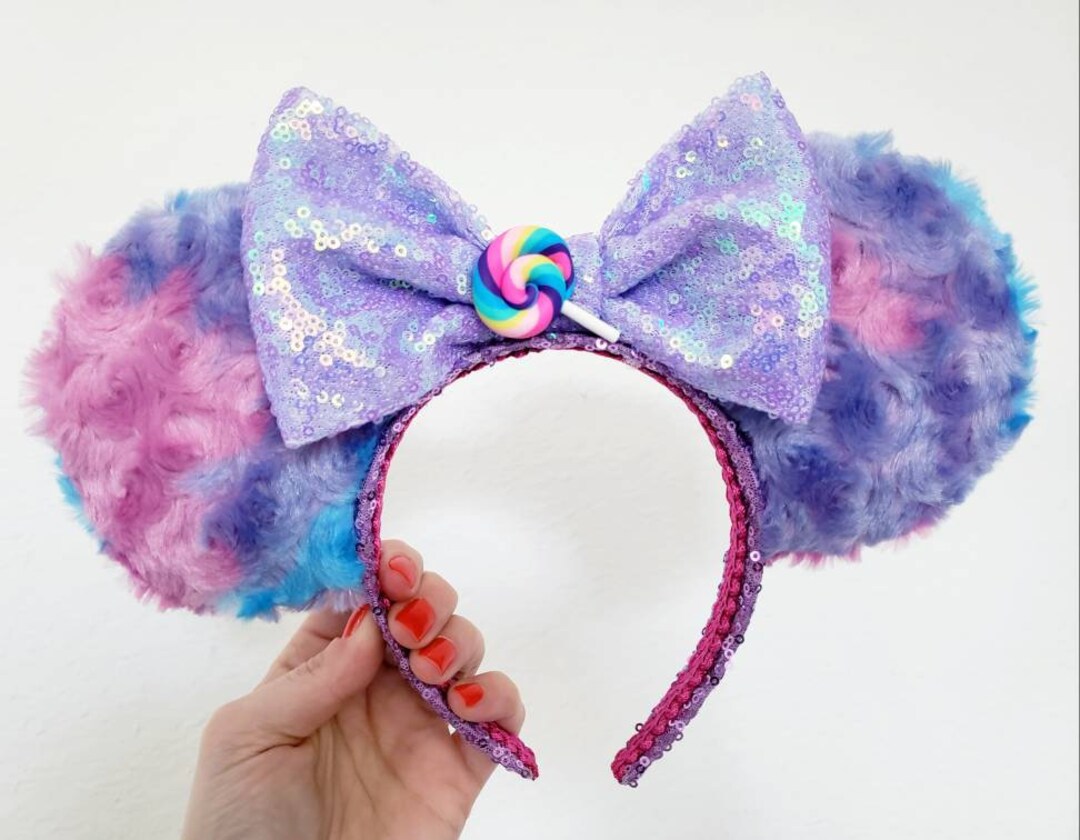 Cotton Candy Minnie Mouse Ears Headband, Pink Blue and Purple Minnie ...