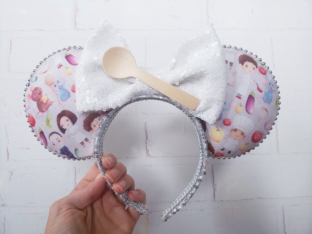 Ratatouille Minnie Mouse Ears Headband, Remy Ears, Ears With White Bow ...