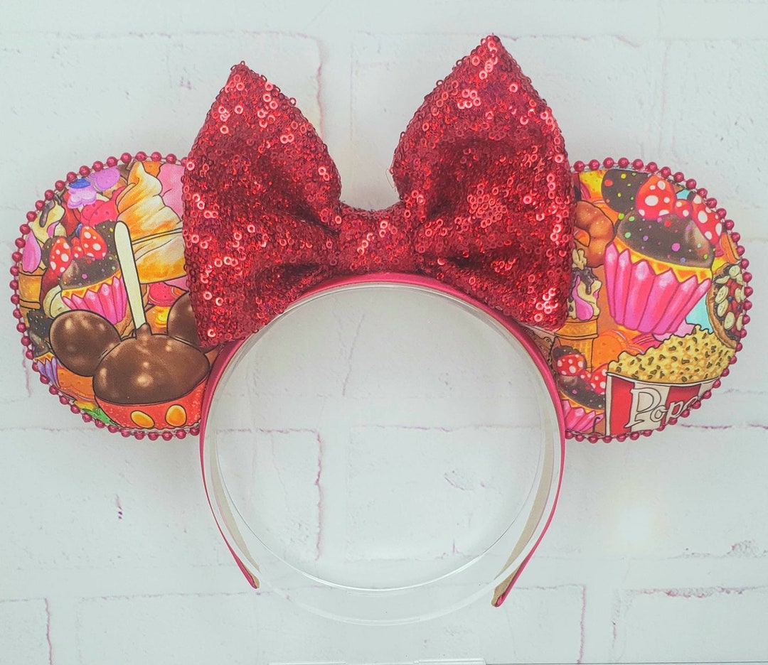 Disney Snacks Minnie Mouse Ears Headband, Food Print Mickey Ears, Food ...