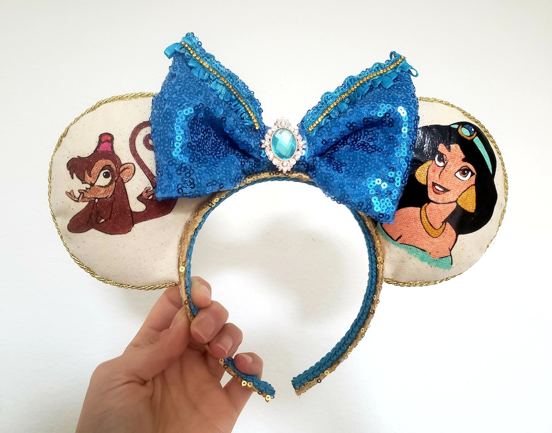 Jasmine Minnie Mouse Ears Headband Abu Ears Aladdin Mickey - Etsy