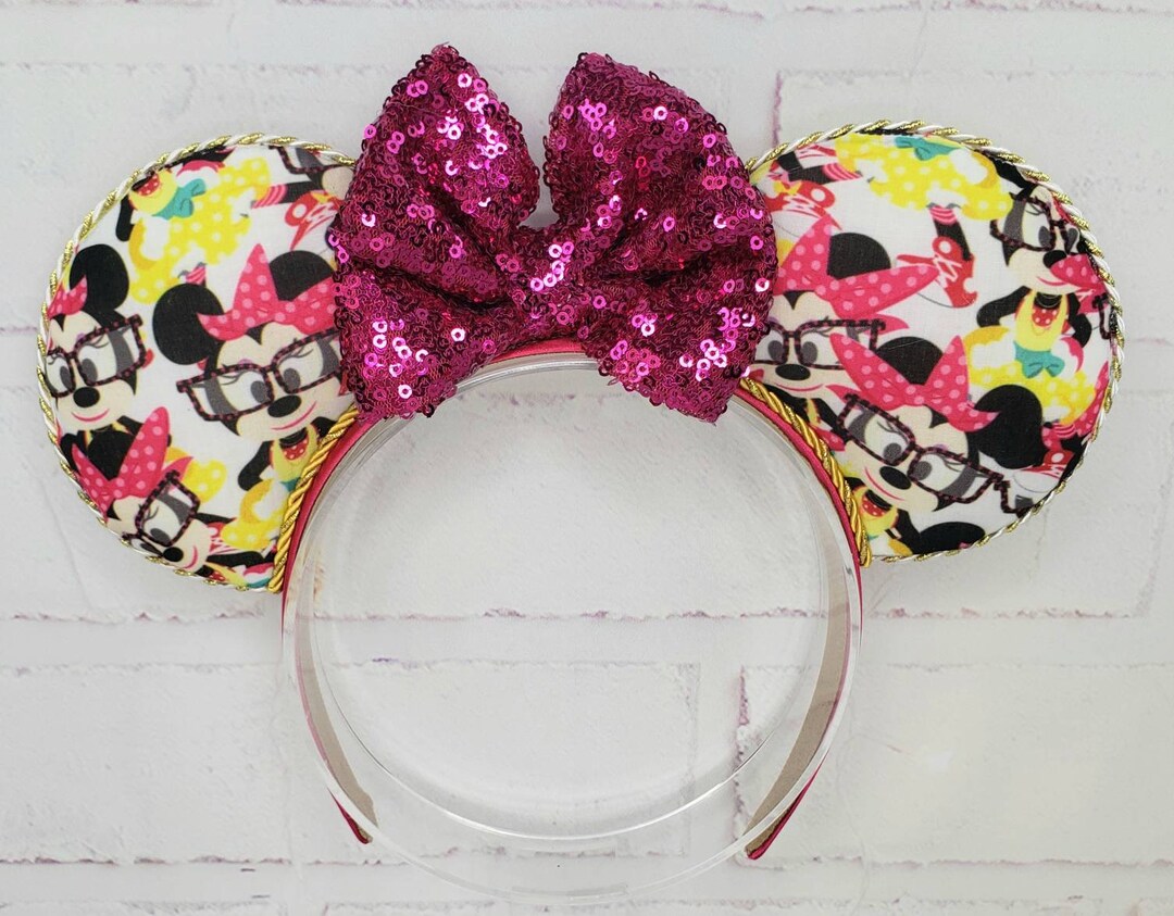 Nerd Minnie Mouse Ears Headband Disney Ears Ready to Ship - Etsy
