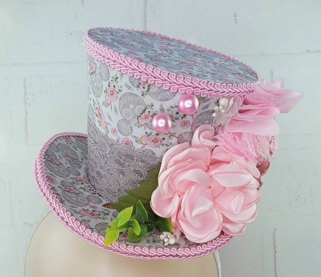 Sugar Skull Minnie Mouse Mini Top Hat, Mad Hatter Style Hat, Tea Party ...