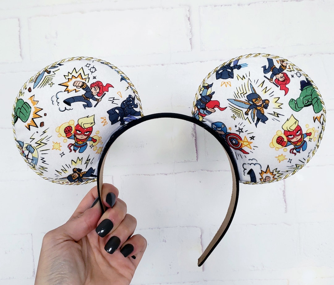 Men's Mickey Mouse Ears, Marvel Ears, Superhero Ears W/ No Bow, Ready ...