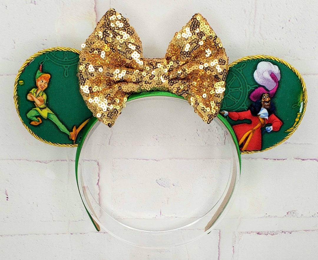 Girls Peter Pan Minnie Mouse Ears Headband, Child Sized Minnie Ears ...