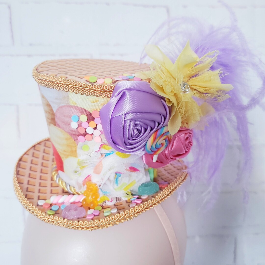 Ice Cream Mini Top Hat, Dessert Hat, Scoops and Cones, Birthday Party ...