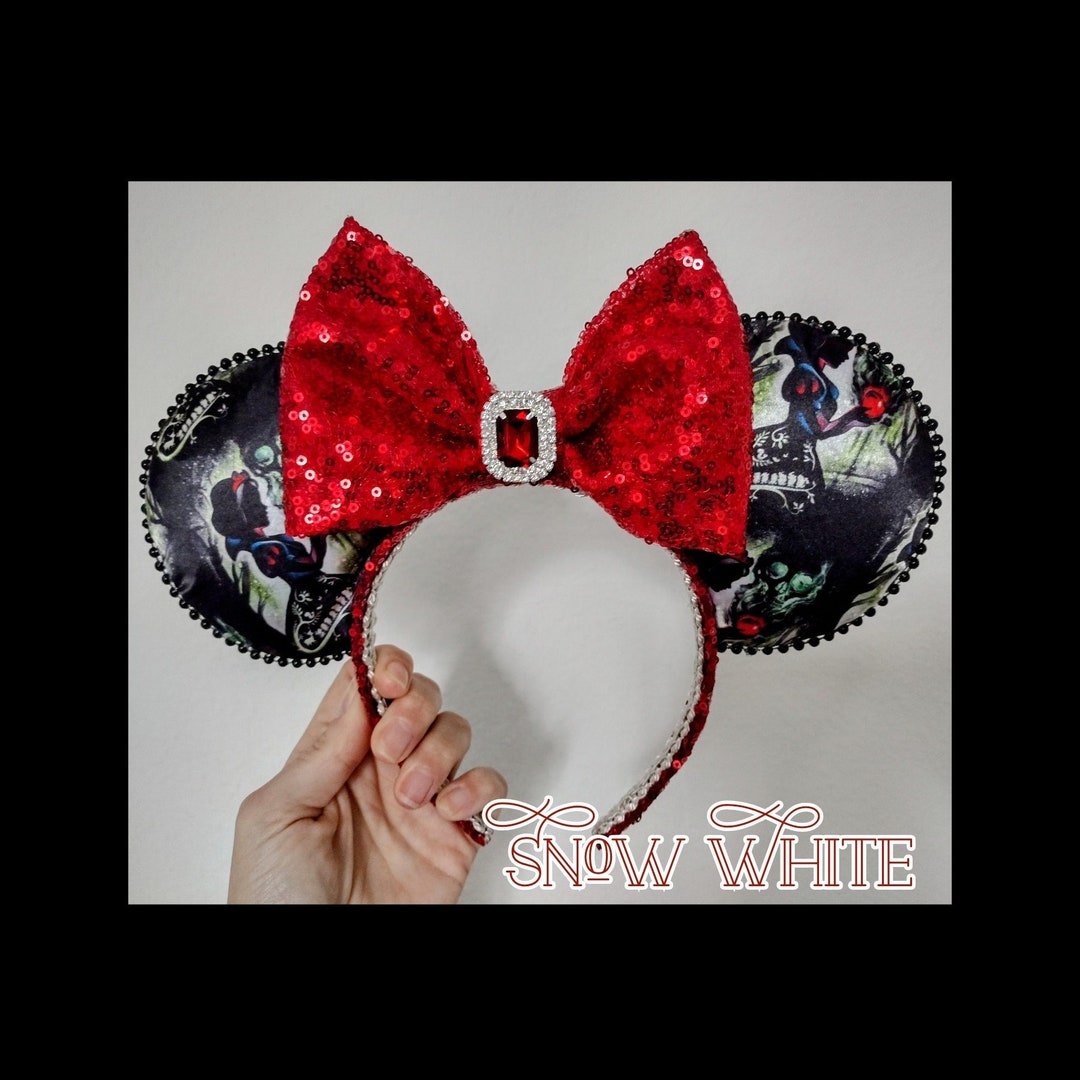 Snow White Minnie Mouse Ears Headband, Disney Bound Ears, Poison Apple ...