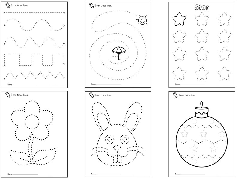 Preschool Tracing Worksheets for Ages 3–5 | Lines, Shapes & Cute ...