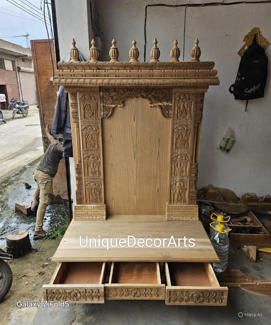 Large Wooden Temple Murti, 72-inch Home Mandir - Etsy
