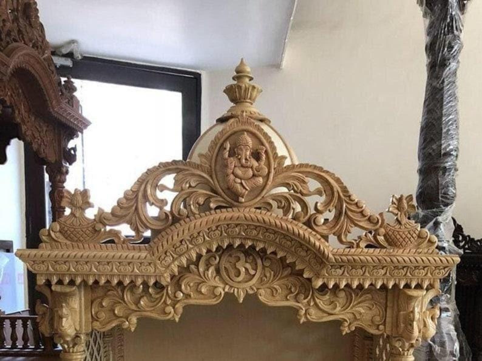 Wooden Handmade Temple for Home Wooden Mandir Solid Teckwood Hand ...