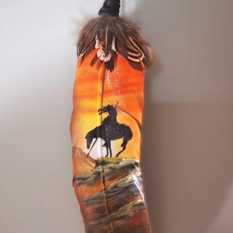 Acrylic Feather Painting - Etsy