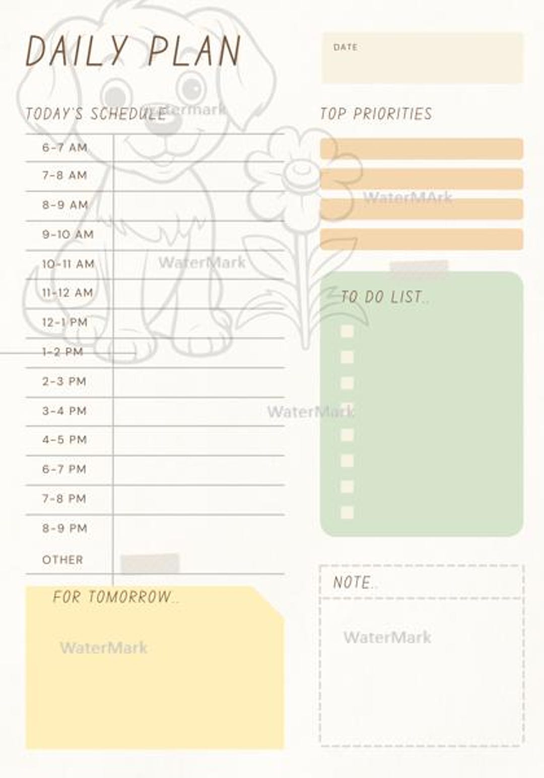 DAILY PLANNER PRINTABLE | to Do List | Printable Productivity Day ...