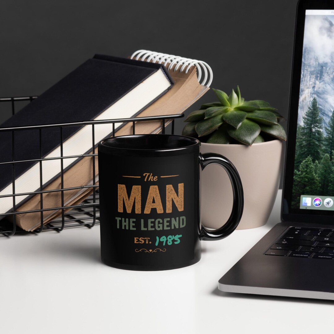 The Man the Legend Customisable Black Mug for the Perfect Personalised ...