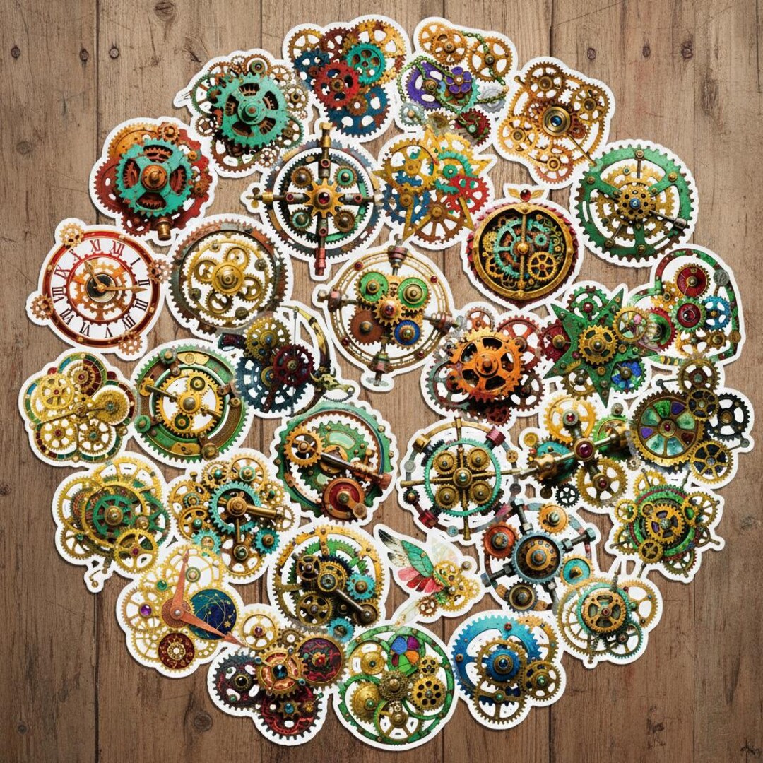 56 Steampunk Gear Stickers, DIY Journaling, Phone Case Stickers - Etsy
