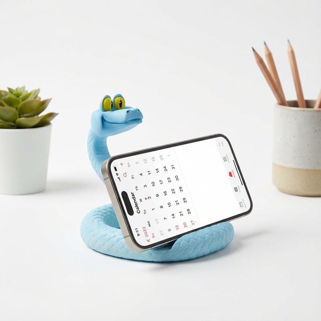 3D Printed Snake Phone Holder | Funny Desk Decor - Etsy
