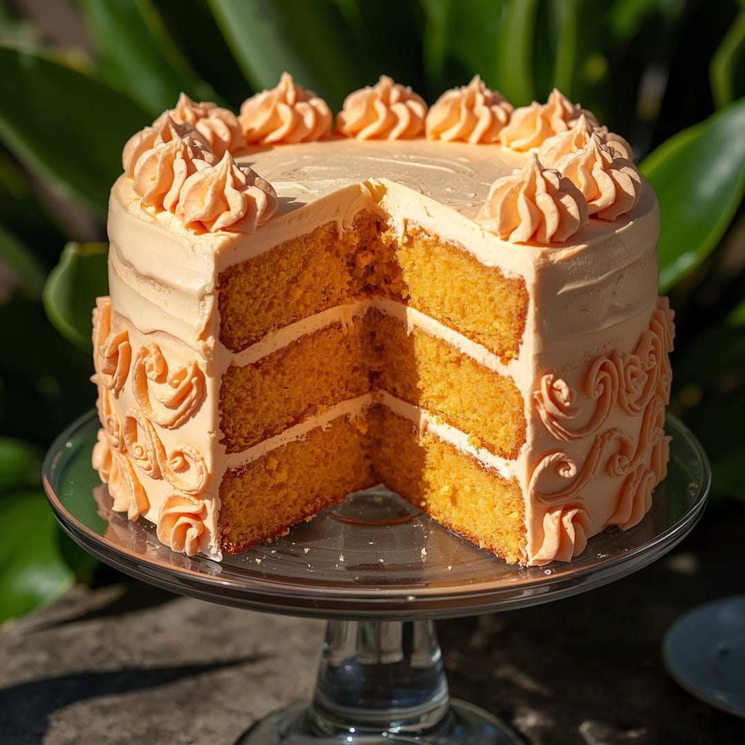 Elegant Orange Layer Cake With Buttercream Frosting Recipe (pdf Download) - Etsy