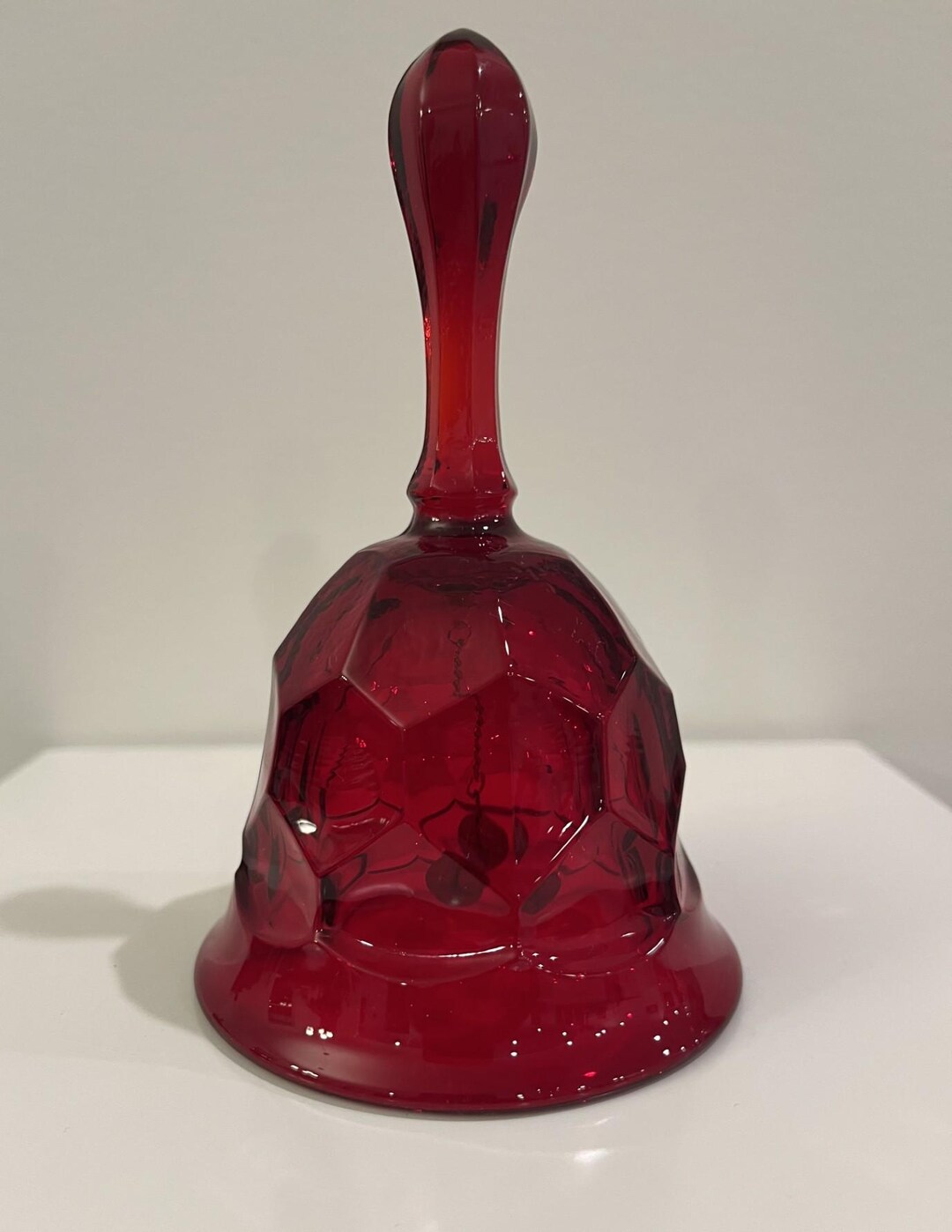 Vintage Viking Ruby Red Glass Bell With a Honeycomb Pattern. Vibrant ...