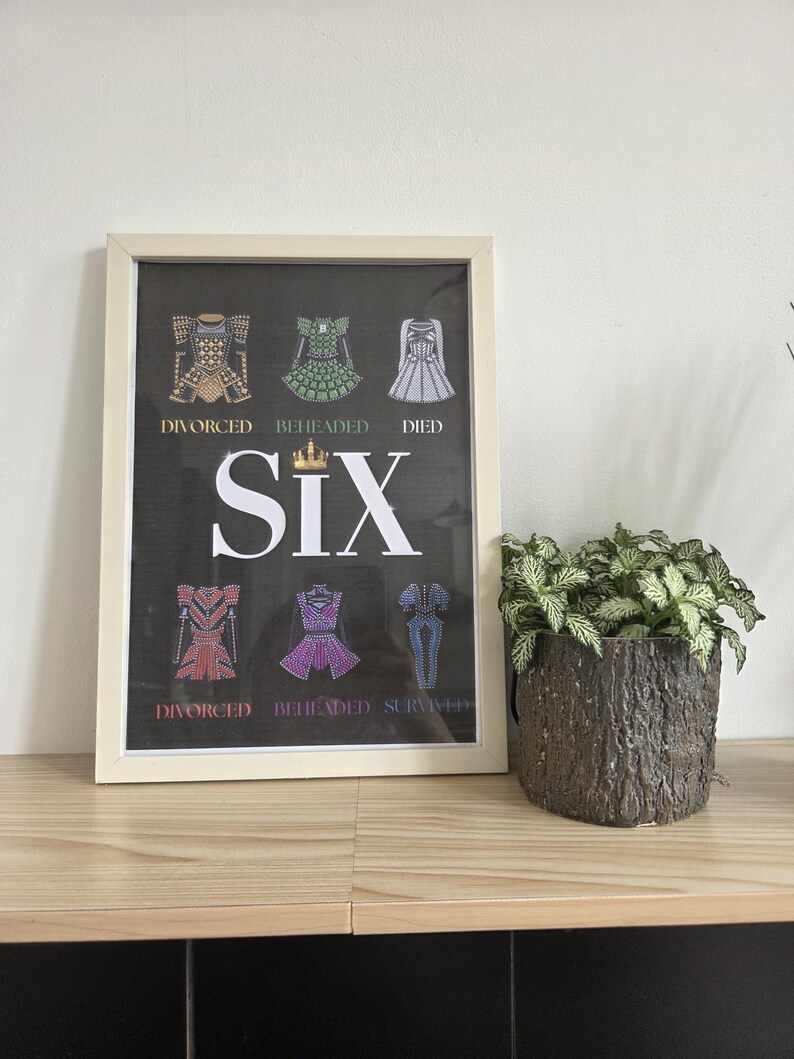 Six the Musical A4 Print: Divorced, Beheaded, Died - Etsy
