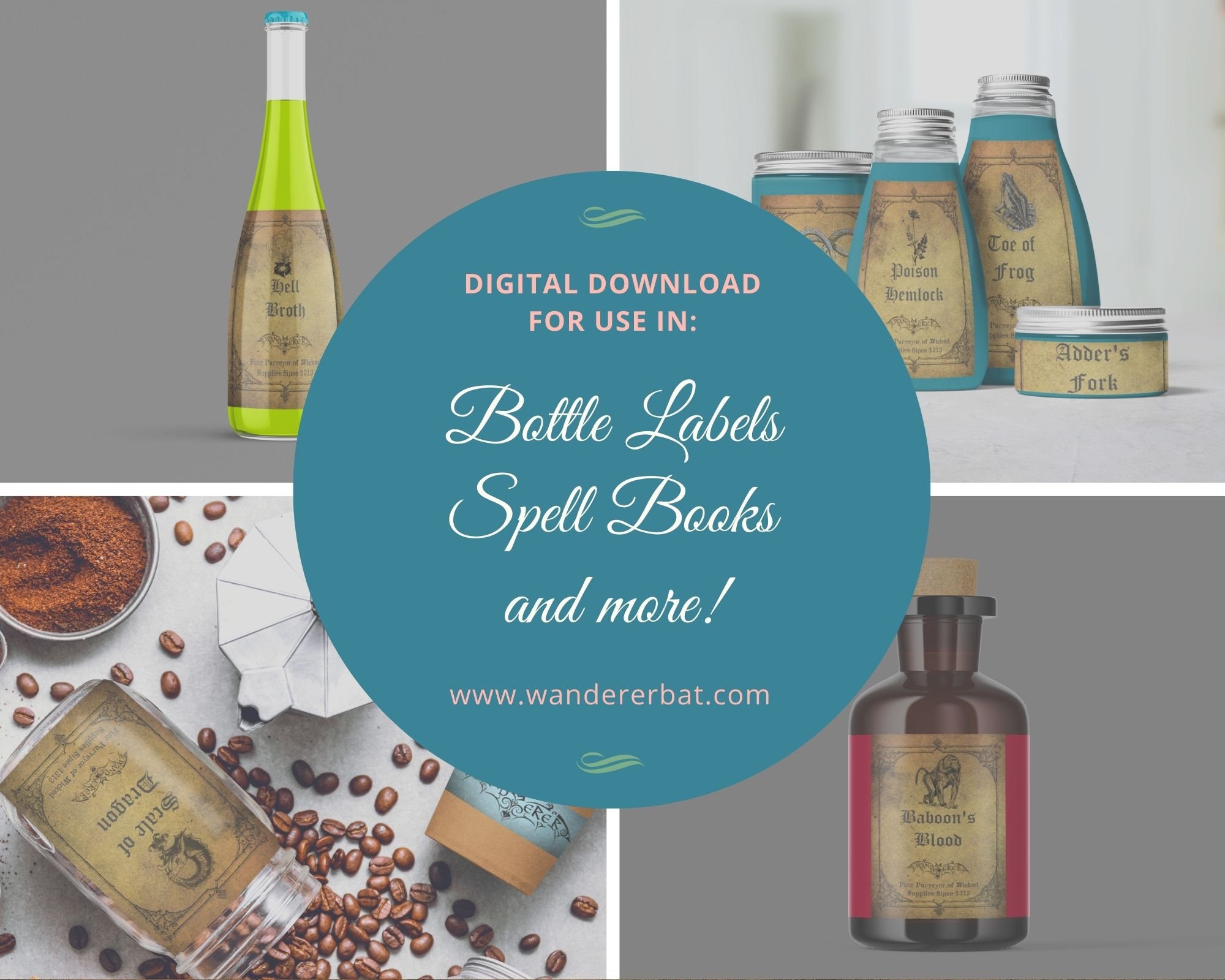 Witch Apothecary Labels, Shakespeare's Macbeth Song of the Witches ...