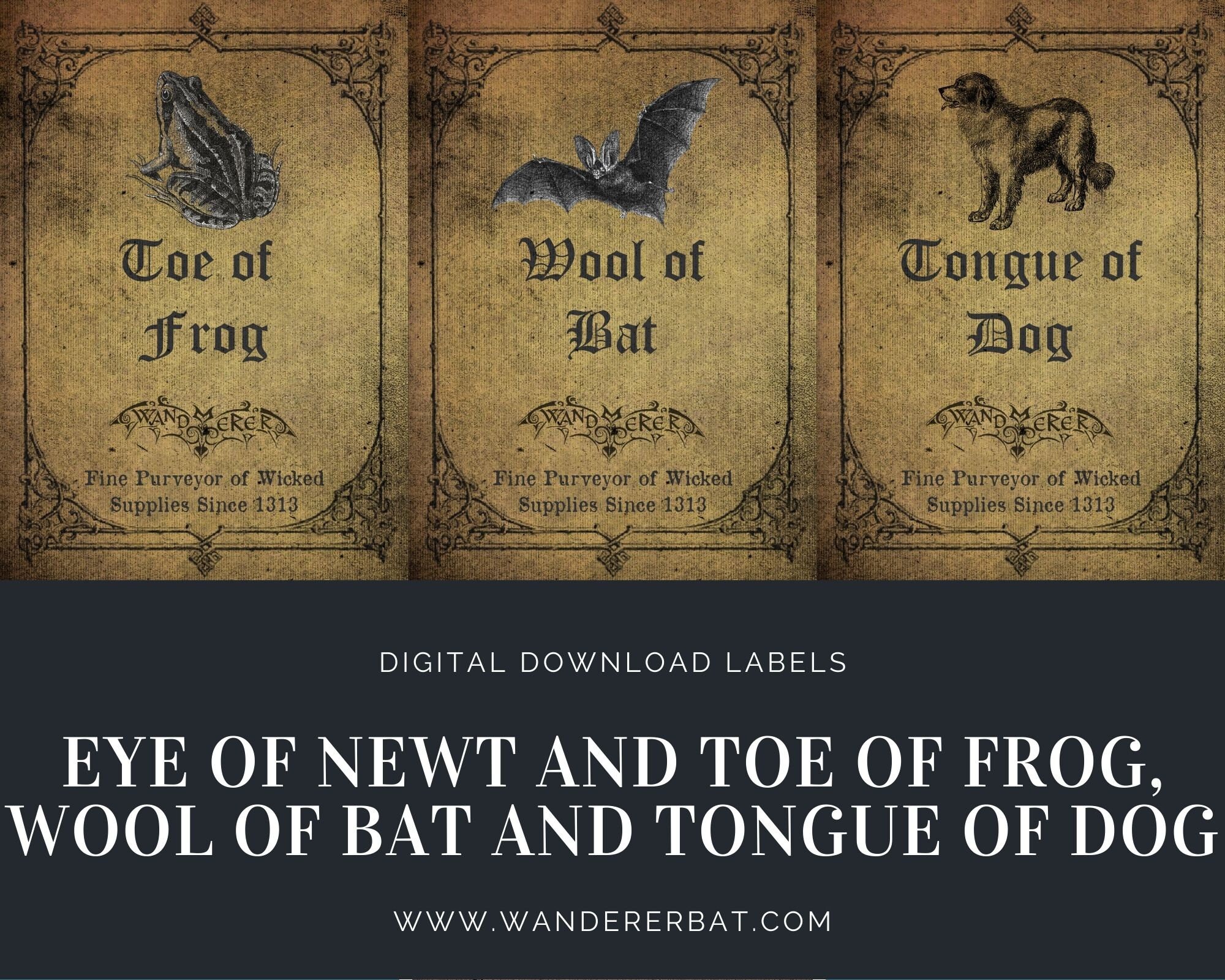 Witch Apothecary Labels, Shakespeare's Macbeth Song of the Witches ...