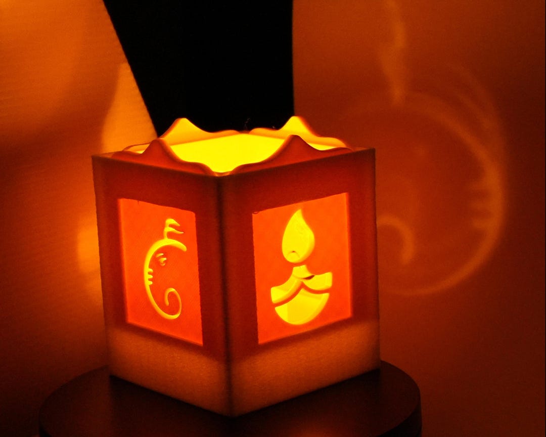 3D Printed Ganesh & Deepam Tea Light Holder: Modern Home Decor - Etsy